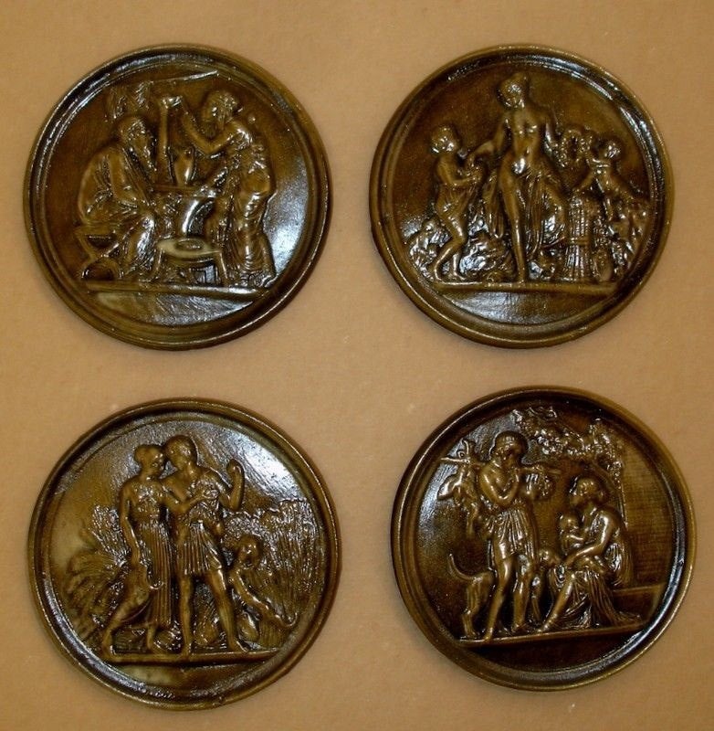 Classical Greek Wall Plaques Home Decor GRS-18 Sculpture Set of 4 Ange ...